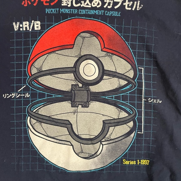 Gildan | Shirts | Vtg Pokemon Pokeball Diagram Series 1997 Pocket ...